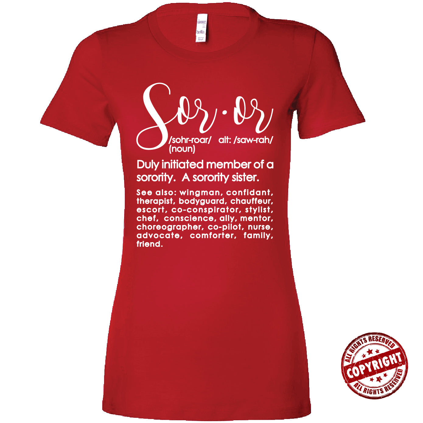 Short Sleeve Red Soror Definition Tee Sunset – needthattee